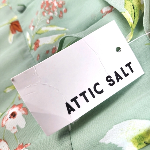 Attic Salt | Dresses | Nwt Attic Salt Green Floral Tiered Skirt Maxi ...